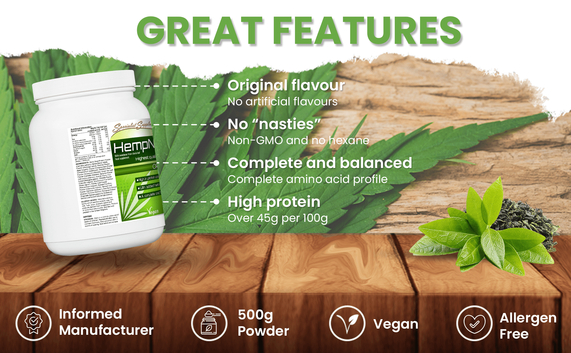 HempNourish hemp protein powder | Specialist Supplements Ltd