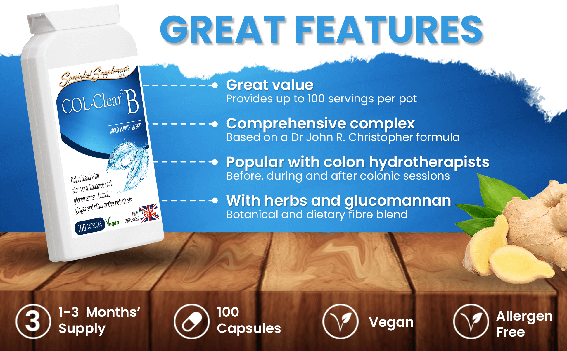 COL-Clear B colon supplement | Specialist Supplements Ltd